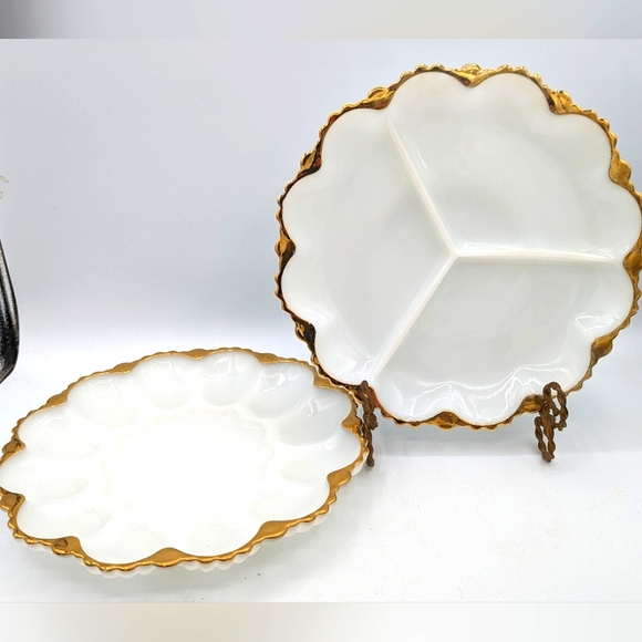 Anchor Hocking | Dining | Anchor Hocking Fire King Milk Glass 3 Part ...